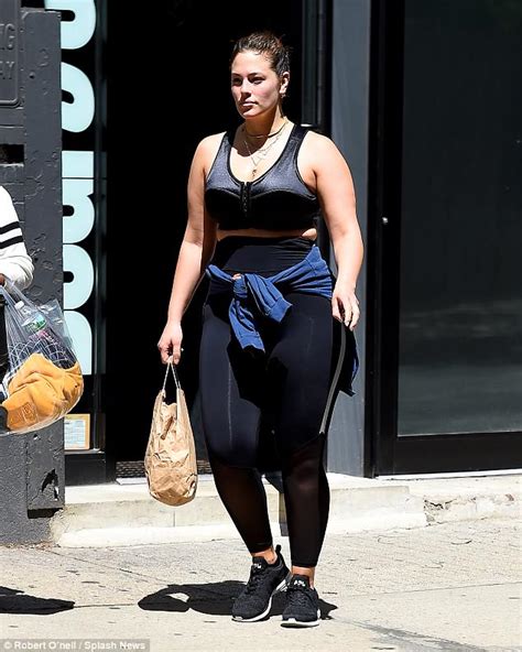 Ashley Graham Rocks Black Sports Bra And High Waisted Leggings In Ny