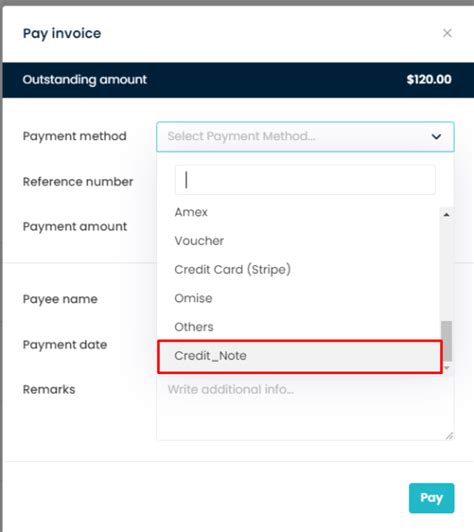 How To Pay Using Credit Note Flavor