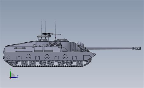 T95坦克驱逐舰_SOLIDWORKS 2020_模型图纸免费下载 – 懒石网