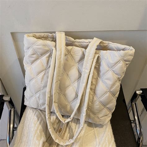 Mr Puffy Puffy Tote Bag FELICIA Shoulder Bag Laptop Support Up To Inc Bubble Zipper Shoulder
