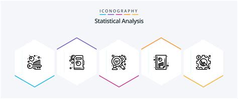 Statistical Analysis 25 Line Icon Pack Including Gear Business Productivity Report Chart