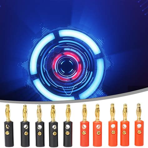 Haimni 10pcs Banana Plugs 4mm Gold Plating Audio Speaker Wire Cable