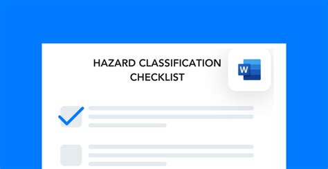Hazard Classification Checklist Frontline Data Solutions Hazard Classification Checklist Frontline Data Solutions