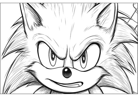 Sonic Front View Sonic Coloring Pages