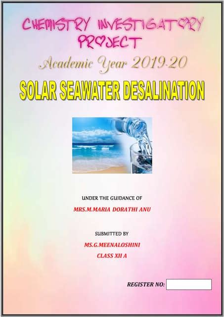 Solar Desalination Chemistry Investigatory Project Class 12 Cbse Docx