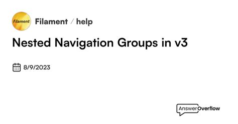 Nested Navigation Groups In V3 Filament