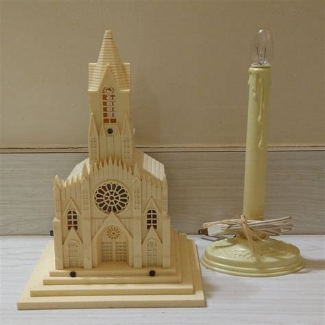 Holiday Vintage Raylite Corp Cathedral Lightup Musical And Vintage
