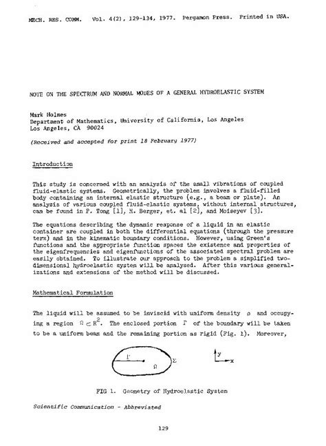 PDF Note On The Spectrum And Normal Modes Of A General Hydroelastic System DOKUMEN TIPS
