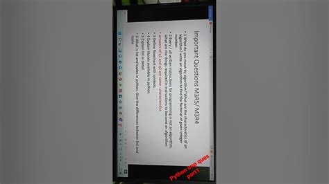 M3r5 Python Important Questions Part1 Youtube