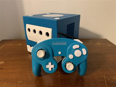 My Custom Emerald Blue And White Gamecube Made To Match My Controller R Gamecube