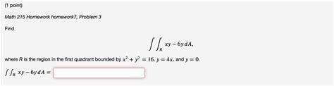 Solved 1 Point Math 215 Homework Homework7 Problem 3 Find