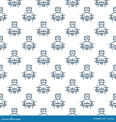 Man And Fpv Drone Vector Concept Linear Seamless Pattern Stock Illustration Illustration Of