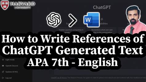How to Cite ChatGPT Generated Text in APA 7th - Complete Guide - English! - YouTube