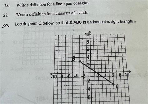 Answered 28 29 30 Write A Definition For A Linear Pair Of Angles Kunduz