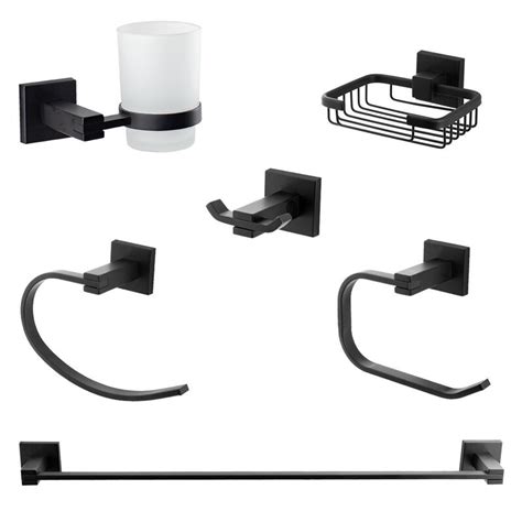طقم اكسسوار حمام 6 قطع استانلس لون اسود من انفينيتى