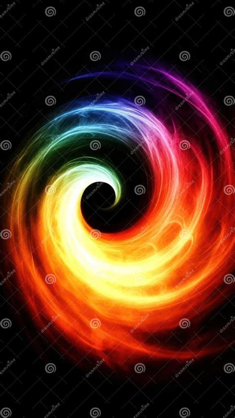 A Vibrant Swirling Vortex Of Colors Creating A Mesmerizing Visual Effect Stock Illustration