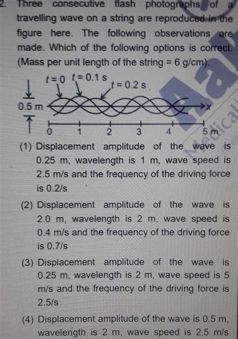 Answered 2 Three Consecutive Flash Photographs Of Travelling Wave On Kunduz