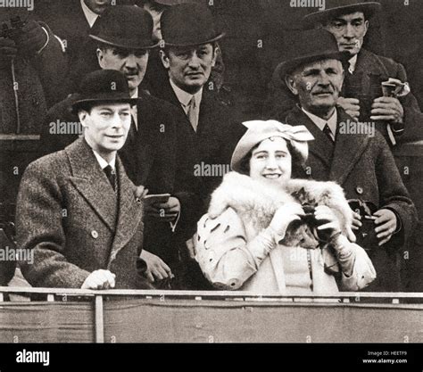 King George Vi And Queen Elizabeth Seen Here In The Royal Box At