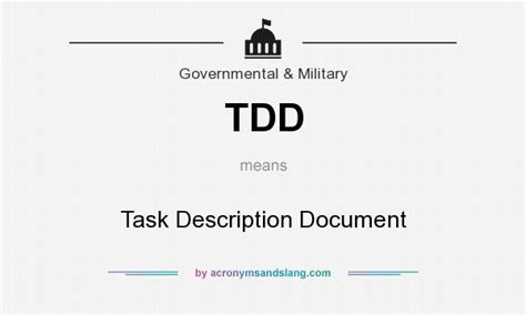 Tdd Task Description Document In Governmental And Military By