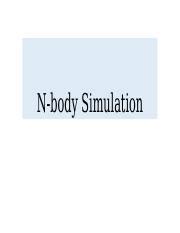 Lecture N Body Simulation Pptx N Body Simulation N Body Simulation An N Body Simulation