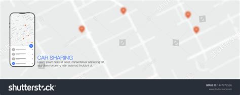 Car Sharing Map Smartphone Push Scooter Stock Vector Royalty Free 1447972526 Shutterstock