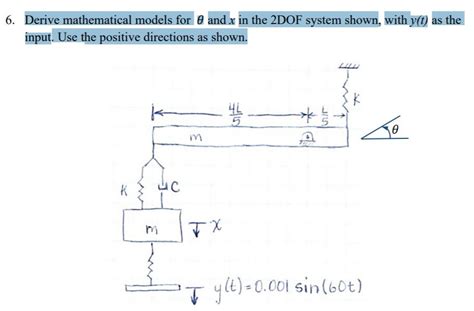 Solved Derive mathematical models for 𝜃 and x in the DOF Chegg com
