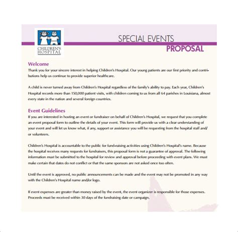 Event Proposal Templates PDF DOC