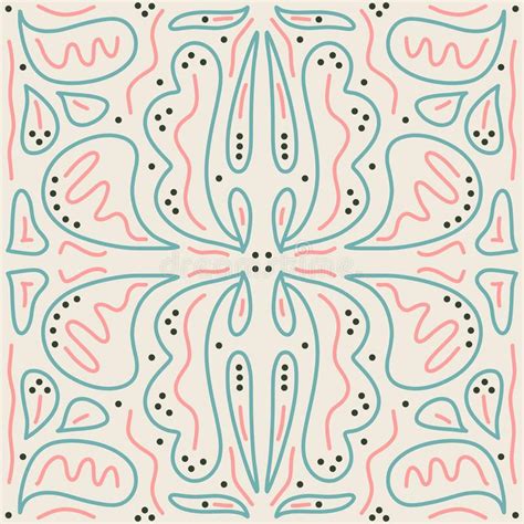 Modern Hand Drawn Abstract Seamless Pattern Scribble Lines Ornament In