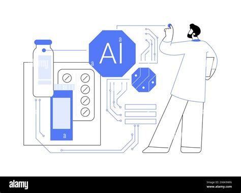 Ai Enhanced Drug Discovery Abstract Concept Vector Illustration Stock