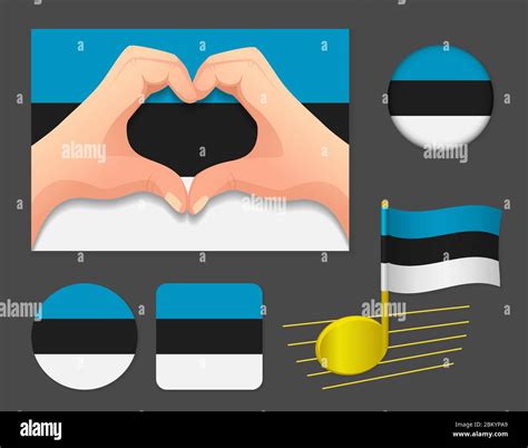 Estonia Flag Icon National Flag Of Estonia Vector Illustration Stock