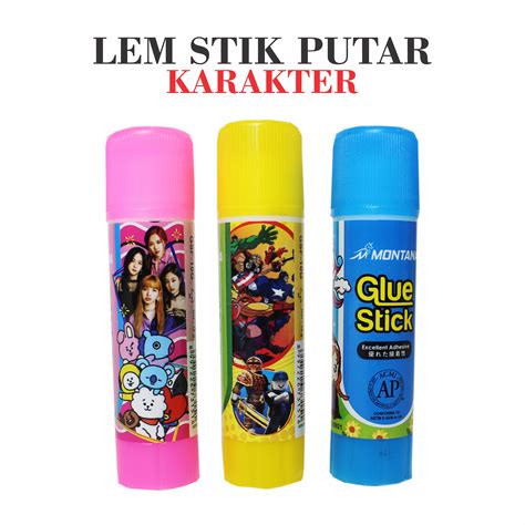 Lem Kertas Batangan Glue Stick Merk Montana Karakter Berwarna Lazada