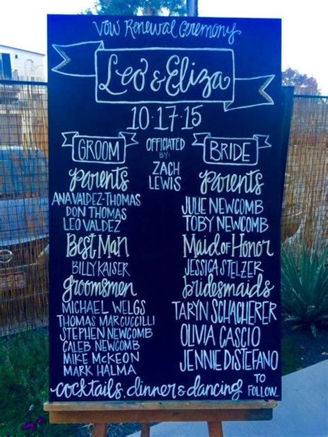 Wedding Program Board By NemmyScript On Etsy