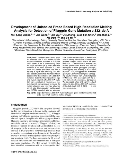 Pdf Development Of Unlabeled Probe Based High Resolution Melting