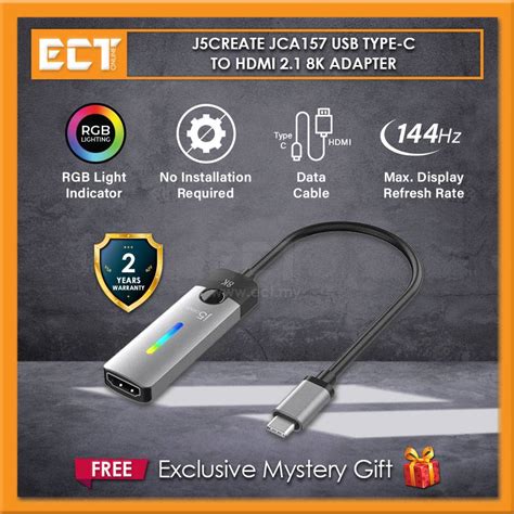 J Create JCA USB Type C To HDMI K Adapter Windows Mac OS Chrome OS Compatible