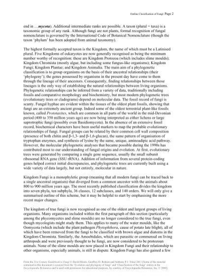 Outline Classification Of Outline Classification Of