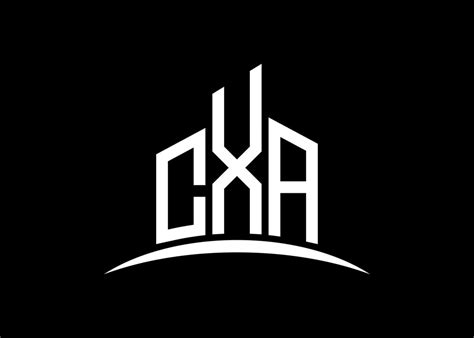 Carta Cxa Monograma Vetorial De Edifício Modelo De Design De Logotipo