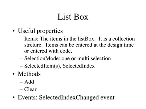 Ppt Vbnet Loops And Listbox Functions Powerpoint Presentation Free
