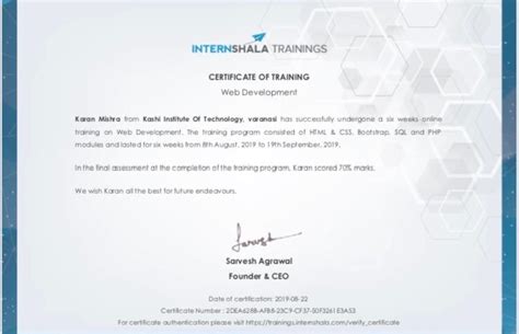 Karan Mishra On Linkedin Internshalatraining