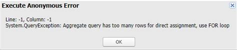 Systemqueryexception Aggregate Query Has Too Many Rows For Direct Assignment Use For Loop