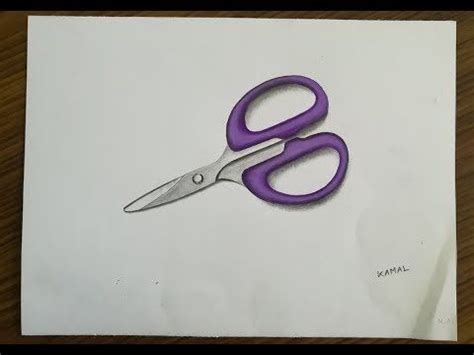 How To Draw A Pair Of D Realistic Scissors PENCILBOX Drawings Drawing Videos Sketches
