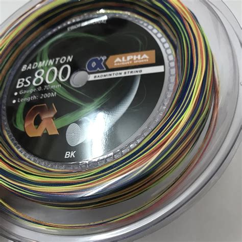 알파 배드민턴 고탄성 스트링 머신 레인보우 스트링 200m 릴 07mm 30 파운드 Bs800badminton String 200mstrings