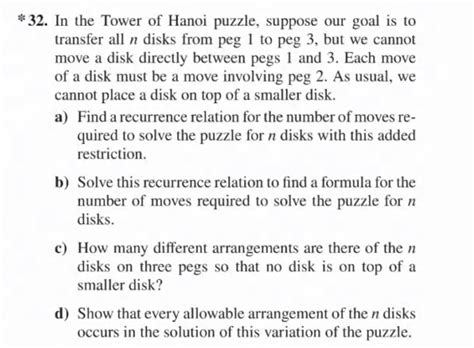 solved 32 in the tower of hanoi puzzle suppose our goal