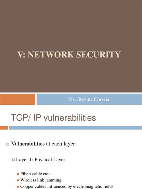 Vi Network Security Osi Attacks Firewall Ids Pdf Denial Of Service