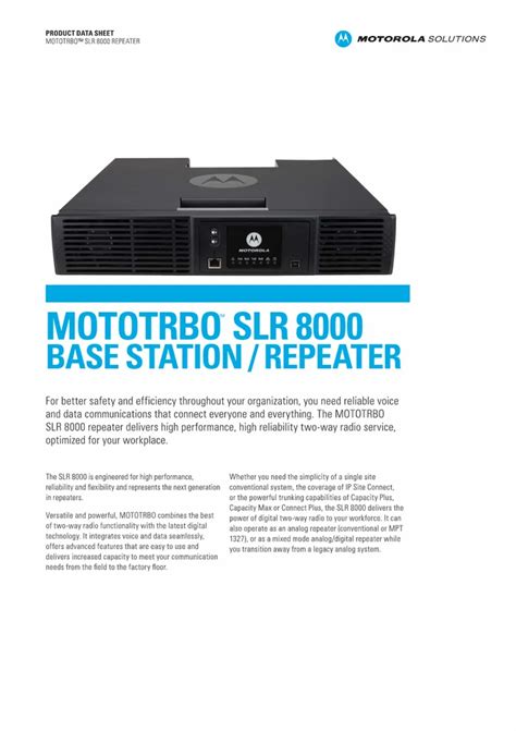 Motorola Slr 8000 Radio Repeater At Best Price In Pune By Sheetal Wireless Technologies Pvt Ltd