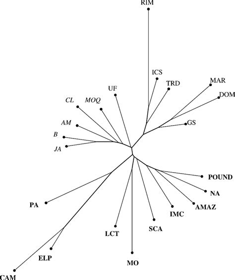 Dendrogram Obtained From A Neighbour Joining Analysis Performed On Rapd
