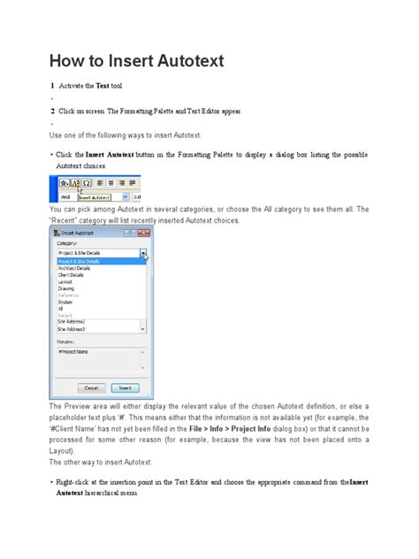 How To Insert Autotext In Archicad 18 Pdf Architect Computer