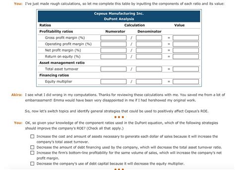 Solved 9 An Analysis Of Company Performance Using Dupont