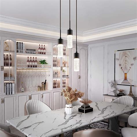Buy Aoceley Black Pendant Light Crystal Column Led Pendant Lights Pendant Lights 3 Light