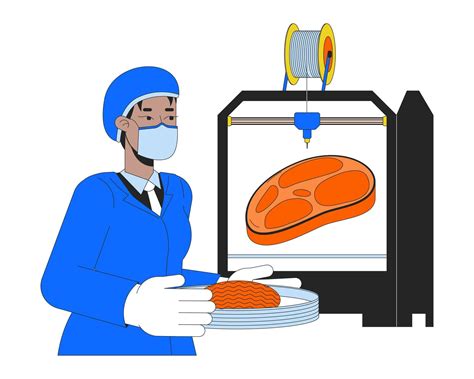 3d Printed Meat Line Cartoon Animation Advanced Technology Additive
