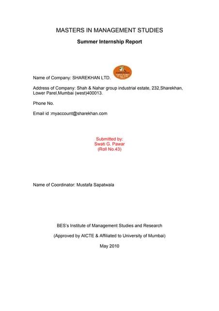 Summer Internship Project On Sharekha Doc